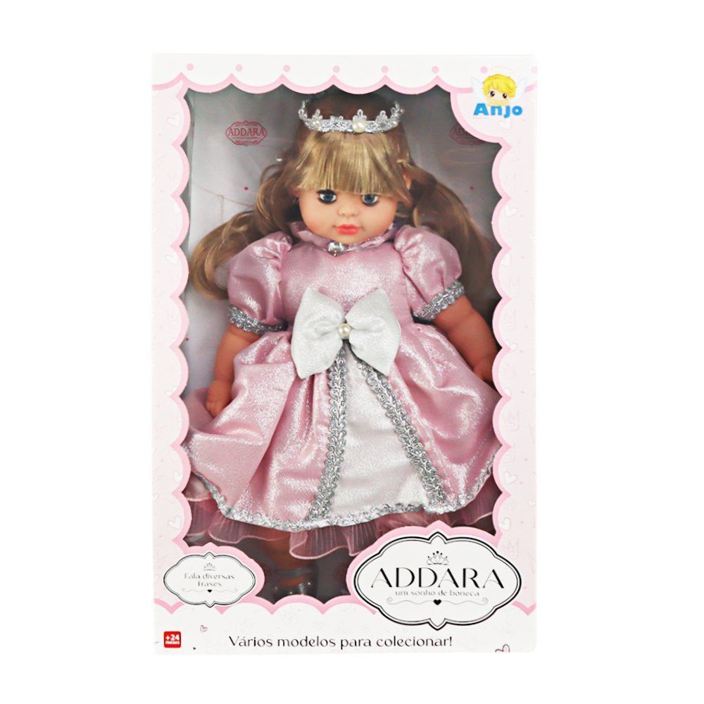 Boneca Addara Princesa Que Fala C/ Tiara 50cm Interativa - WebContinental