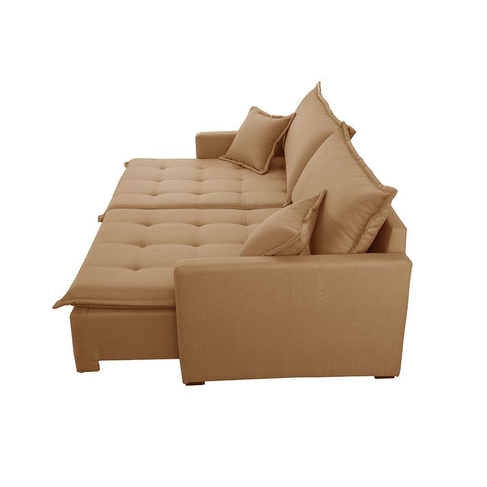 Sofá Cama Flora 02 Módulos De 80cm Br 15cm Meu Sofá Online P321 Linho Dourado - WebContinental