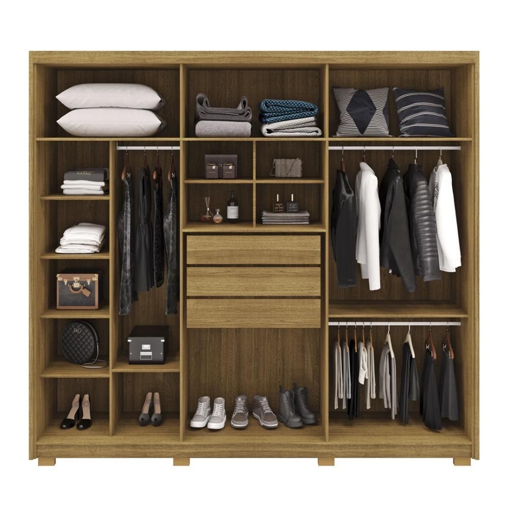 Guarda Roupa Casal 6 Portas 3 Gavetas Dubai Majestic - Nature-fendi ...