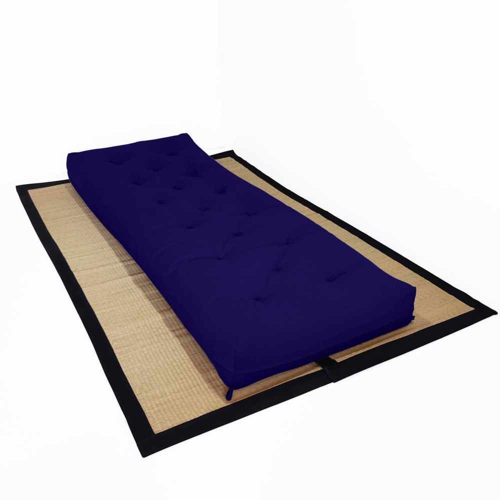 Futon Solteiro Dobrável Oriental Confort Plus Azul Royal Acquablock ...