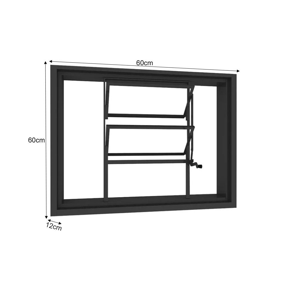 Janela Basculante Em Aço Sem Grade 60x60 R120 Tradição - WebContinental