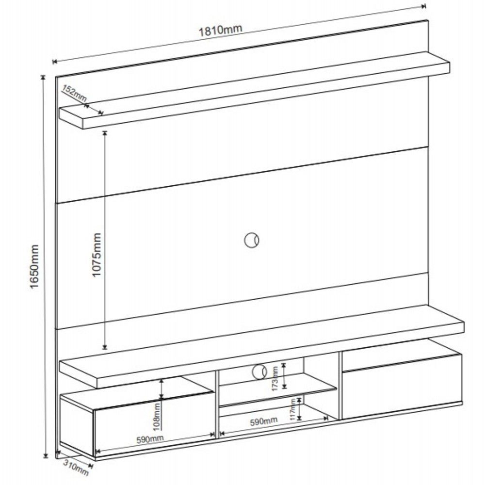 Painel Supreme Para Tv Até 55 Polegadas Mel Viero Mel - WebContinental