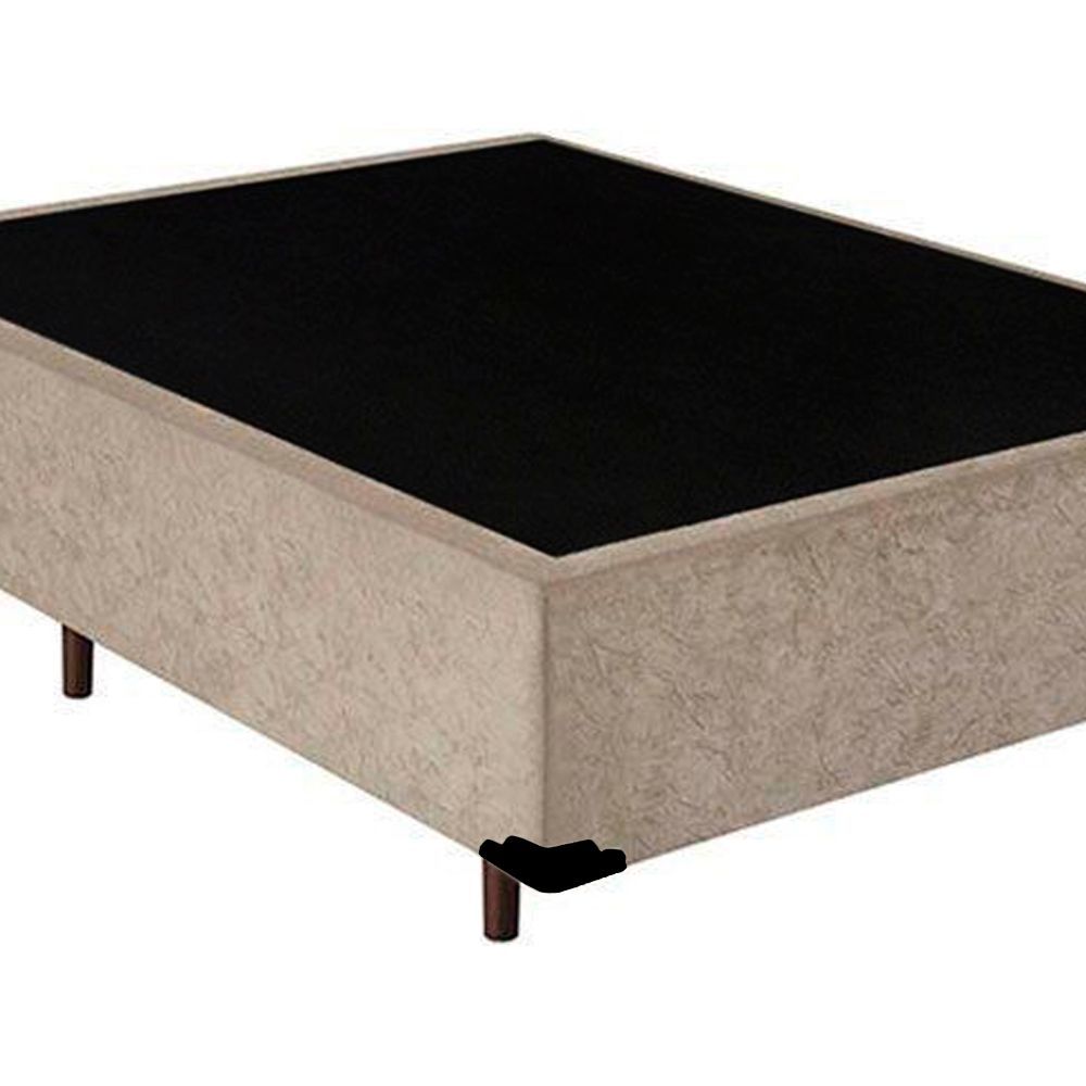 Cama Box Viúva Suede Principe Das Camas Bege 128x188x40 - WebContinental