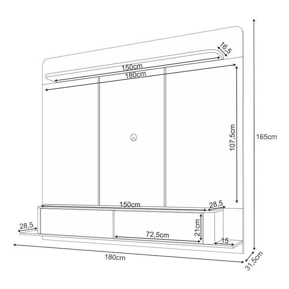 Home Suspenso Galax Cinamomo Off White E Mesa De Centro Sky Off White- Hb Móveis - WebContinental