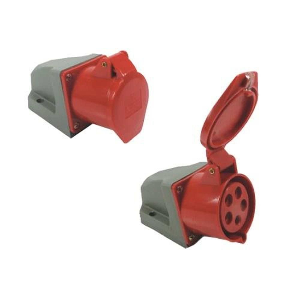 Tomada Industrial Sobrepor 16a 3p+t+n 380v/440v Soprano Ip44 Nbr Iec ...