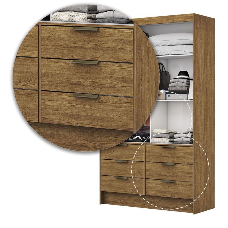 Guarda-roupa Sevilha 2 Portas 6 Gavetas Plus Carioca Móveis Cinamomo ...