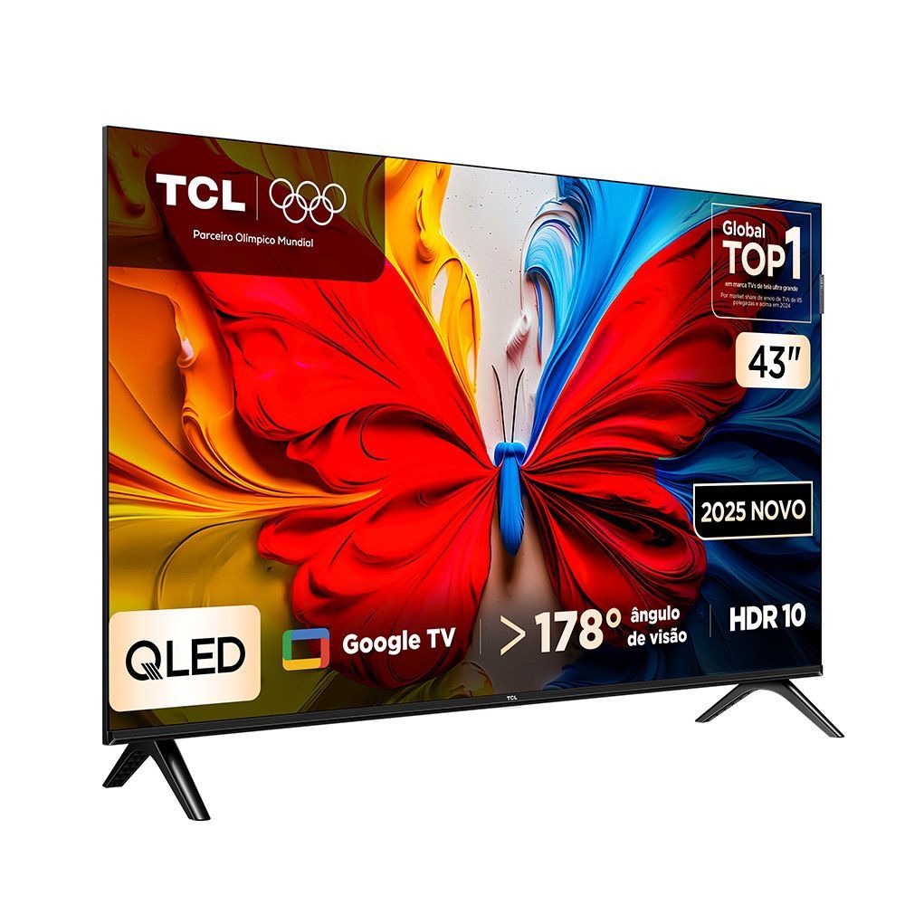 TV TCL 43 Polegadas 43S5K QLED Smart Full HD Google Tv Preto Bivolt ...